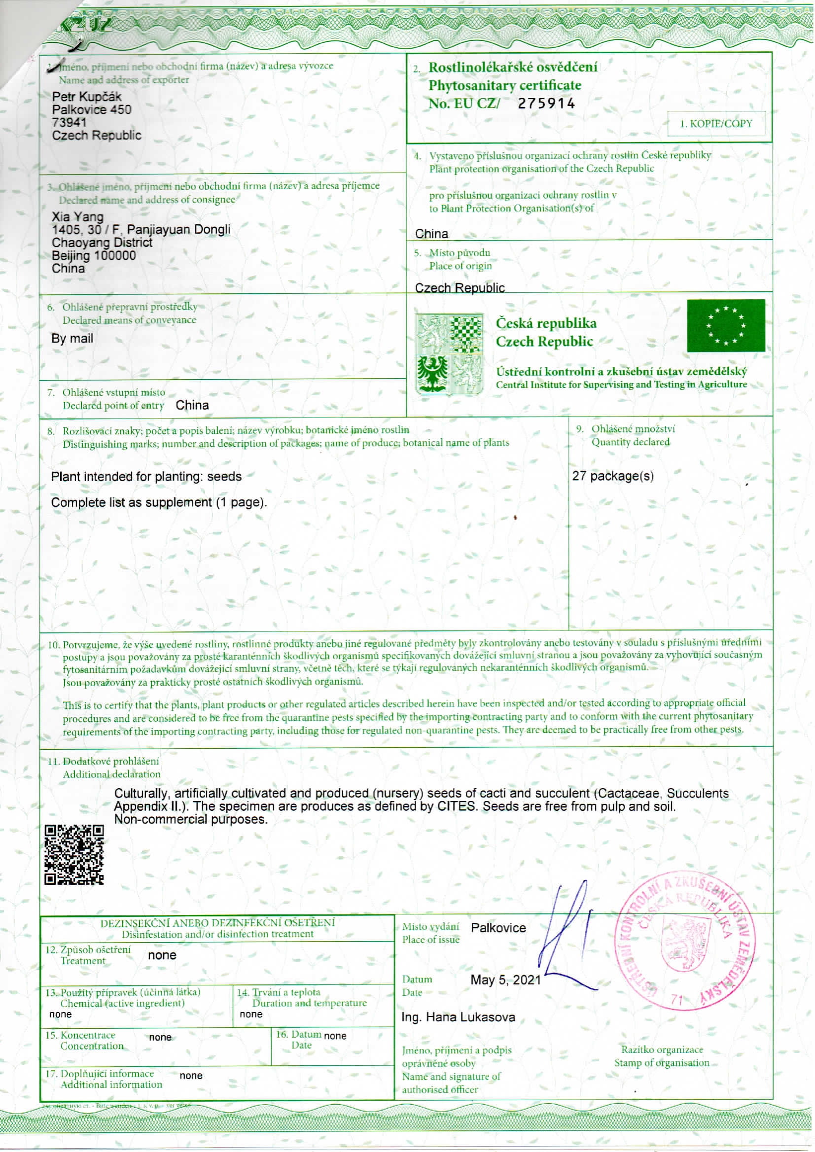 Shipping and returns - Cactus Moravia
